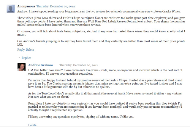 All I want in 2013.... is more anonymous comments - Australian Wine and ...